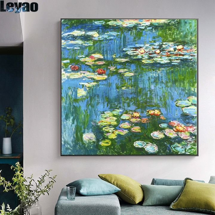 Famous Water Lilies By Claude Monet Diy Diamond Painting Diamond Mosaic ...