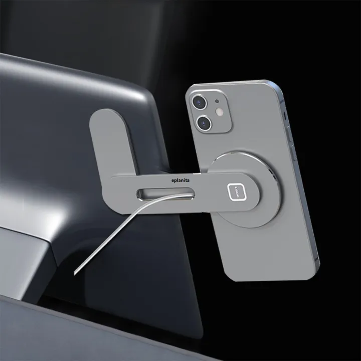 Invisible Foldaway Car Phone Holder Magsafe Wireless Charger For Tesla ...