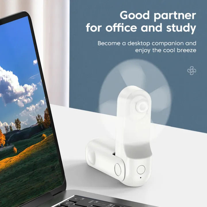 Mini USB Fan Rechargeable Powerful Fan Foldable wing with Torch and ...