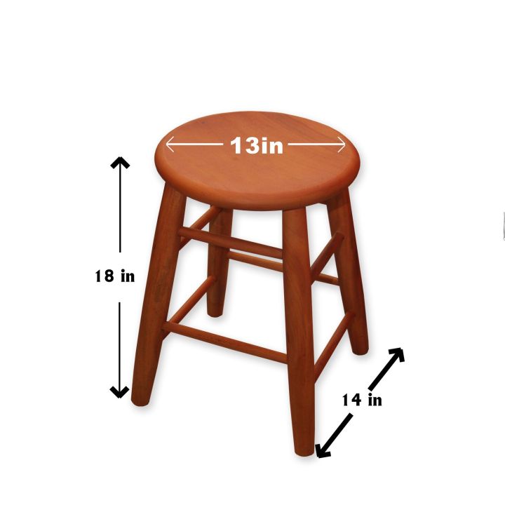 18 INCHES TEAK COLOR WOODEN ROUND BAR STOOL | Daraz.lk