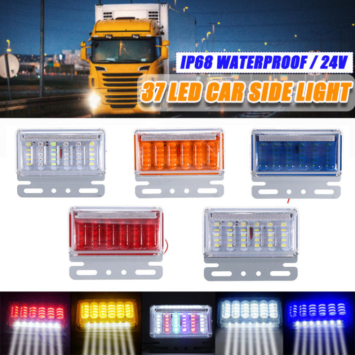 24V LED Side Marker Light White Lamp Car Truck Trailer Side Lights IP68 ...