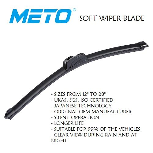 METO SOFT FRAMELESS BEAM WIPER BLADE, SIZES FOR ALL VEHCLES AVAILABLE ...