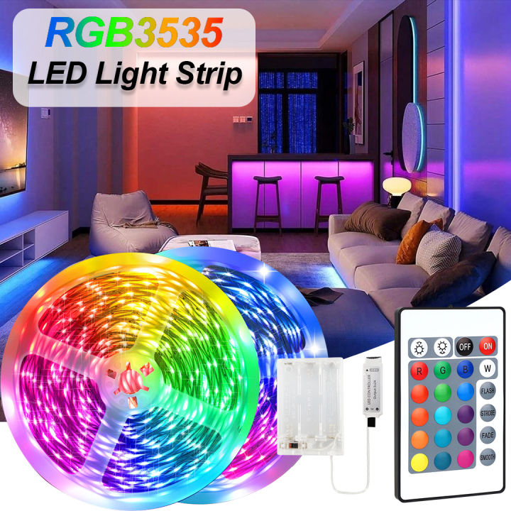 1PC 3535RGB LED Strip Lights with 24-Key Controller Color Changing ...
