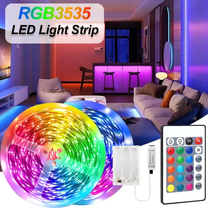 1PC 3535RGB LED Strip Lights with 24-Key Controller Color Changing ...