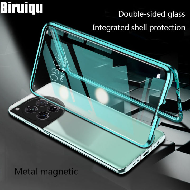 Biruiqu For Oneplus 12 / Oneplus 12R Magnetic Absorption Case Metal ...