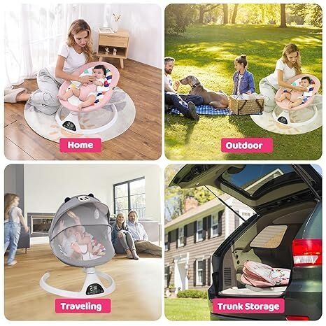 Customized services Electric baby bassinet 5 rocking speeds Bluetooth ...