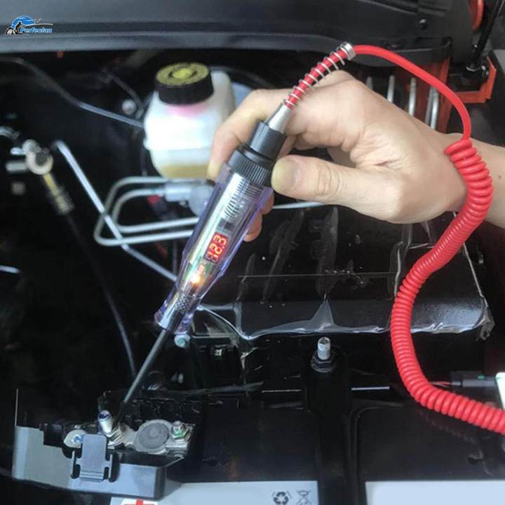 Auto Digital Circuit Tester 6-24V Long Steel Head Electric Pen Red ...