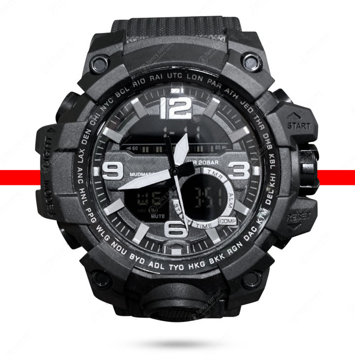 G Sport Watch Dual time Digital and Analog Men's Shocks Proof Boy Black ...