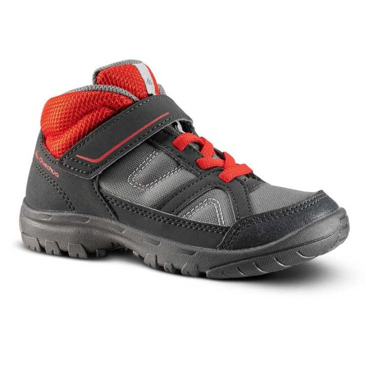 Mh100 Mid Kids High Mountain Hiking Boot Grey Red C7 To 2 - UK C6.5 ...