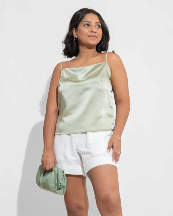 Evening Square Neck Cami - Sage | Daraz.lk