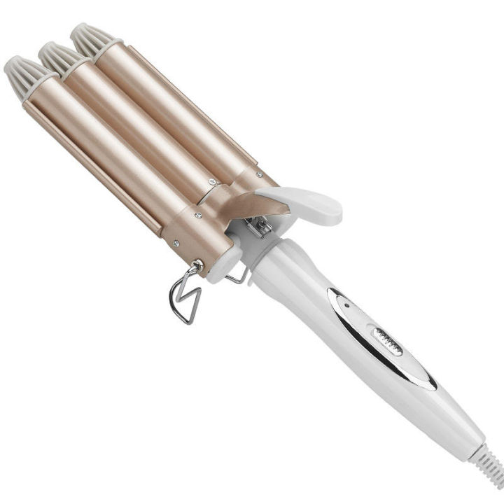 Three Barrel Ceramic Ionic Big Wave Curler 3 Barrel Hair Waver Iron ...