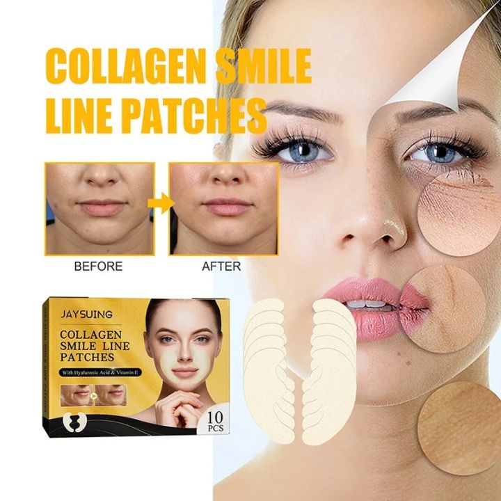 10Pcs Collagen Smile Line Patches Facial Line Lifting Firms Skin ...