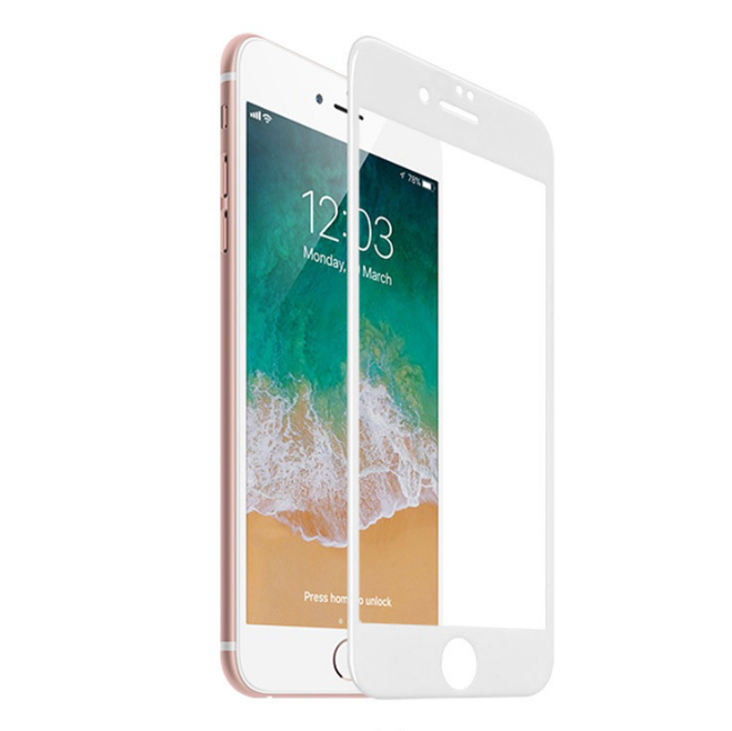 iPhone Tempered Glass Edge to Edge White For iPhone 6s 6 Plus 7 8 Plus ...