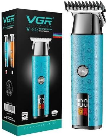 VGR Professional Hair Trimmer V-943, T-Blade with LED Display, 100 ...