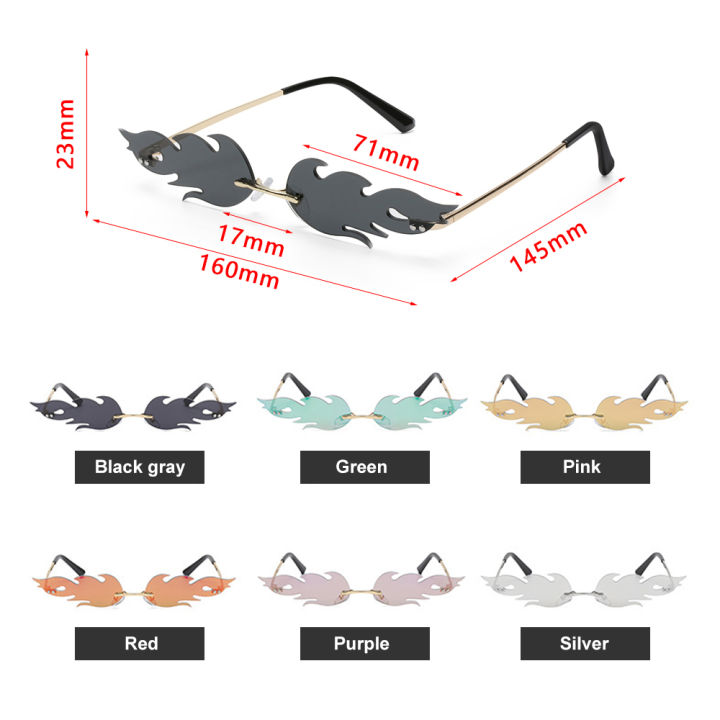 【Hot selling items 】UV 400 trending eyewear rimless wave sun glasses ...