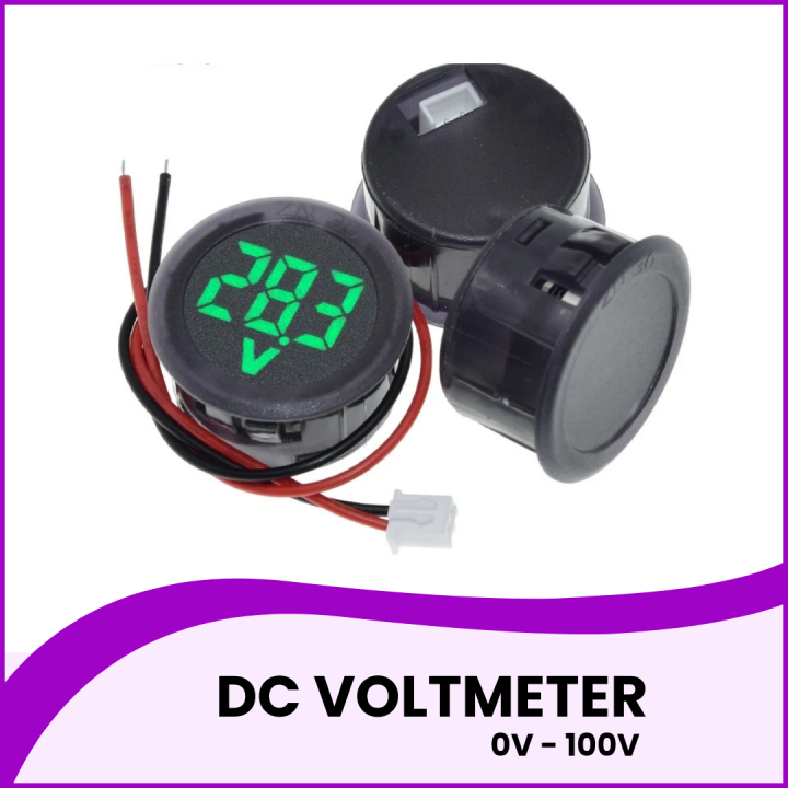 DC Voltmeter Round 100V Car Motor Cycle Motor bike Voltage Meter | Daraz.lk