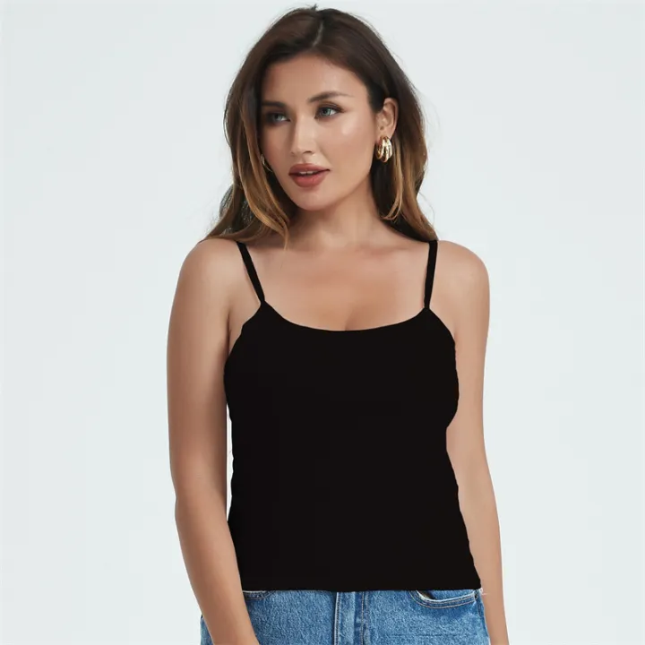 Women Cotton Basic Tank Top Solid Bottoming Shirt Tops Size M L XL XXL ...