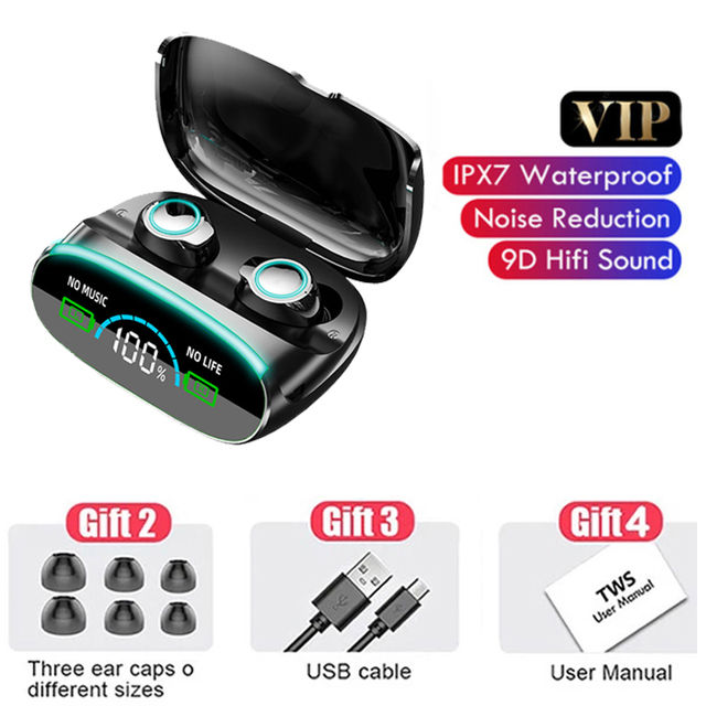 M38 TWS Wireless Earbuds Touch Wateroof LED Display With 3000mAh Power ...