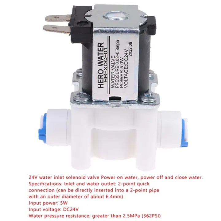 B98A-Water Purifier 24V Inlet Solenoid Valve With 2-Point Quick Connect ...