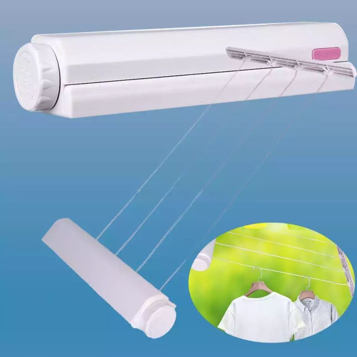 Retractable Clotheslines Clothes Hanger Rope Wall Mounted Hanger Drying ...