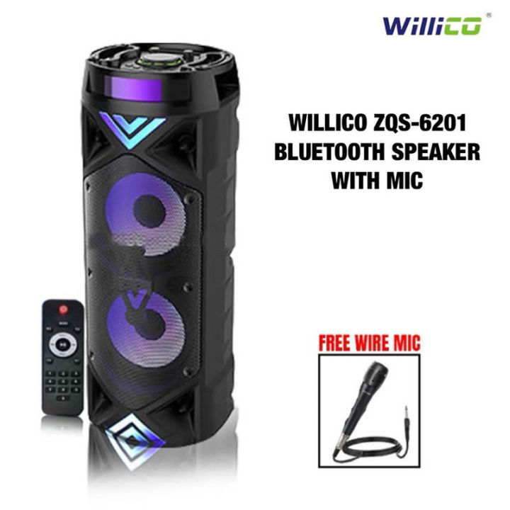 Willico Bluetooth Speaker (ZQS-6201) With Mic - Includes A Free Wire ...