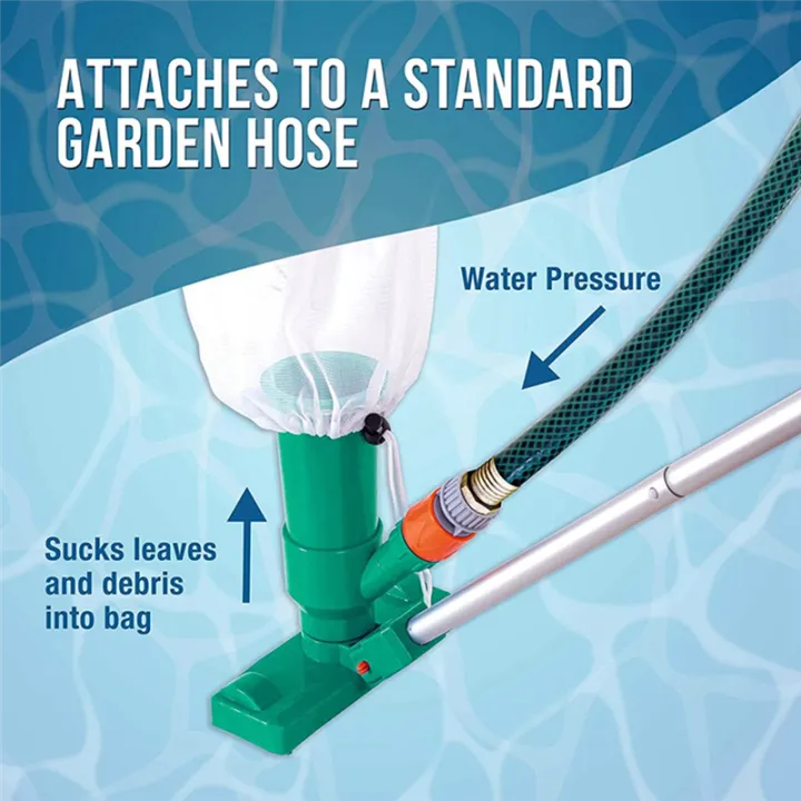 Portable Pool Vacuum Jet Underwater Cleaner with Brush for Above Ground ...