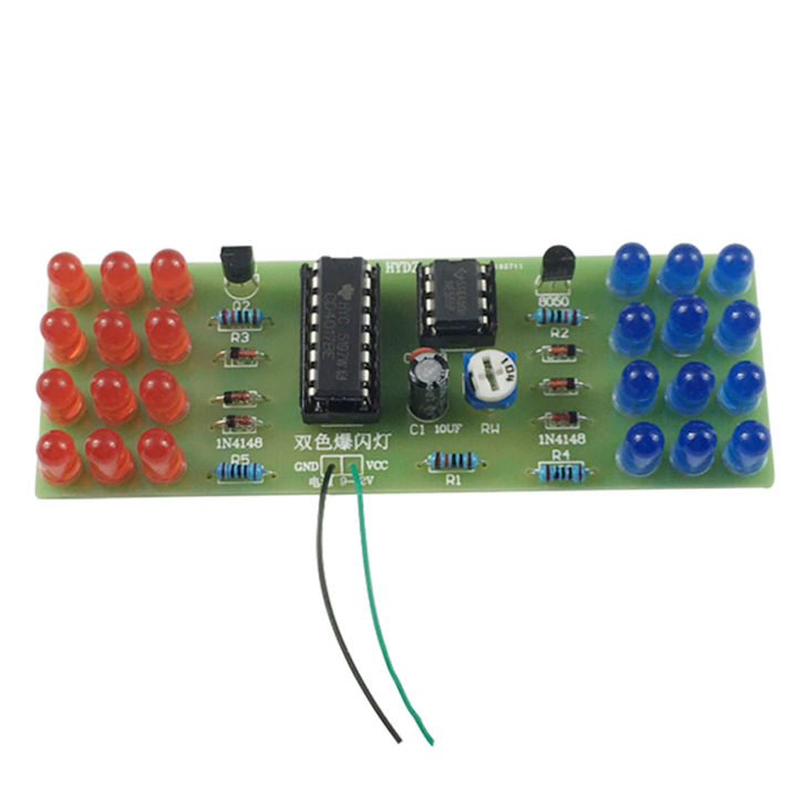 Ne555 Cd4017 Ic Led Electronic Lights Kits Red Blue Dual-Color Diy Kit ...