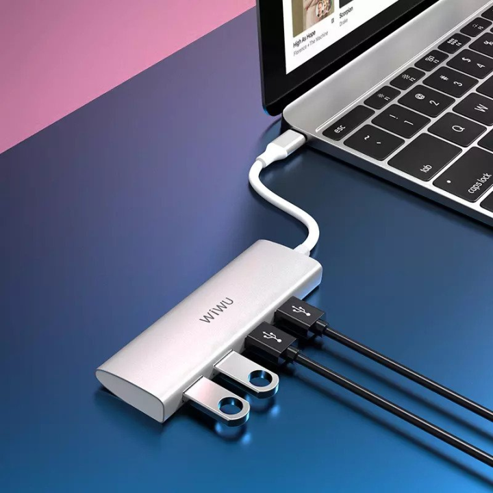 WiWU Alpha 440 Aluminum Alloy Data Transfer Usb Type C Hub with 4 Usb 3 ...