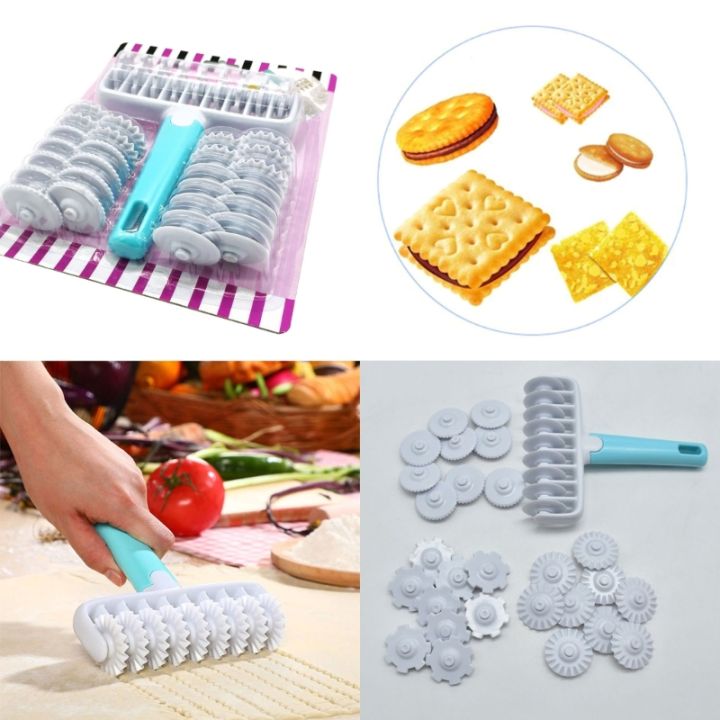37pieces Fondant Ribbon Cutter Wheel Roller Pastry Mold Dough Lattice ...