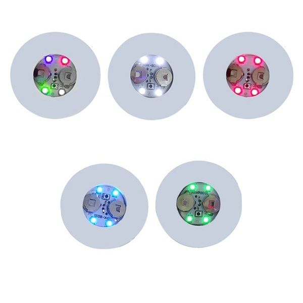 1/5PCS LED Luminous Coaster Stickers Party Drink Glass Cup Pads Lamp ...