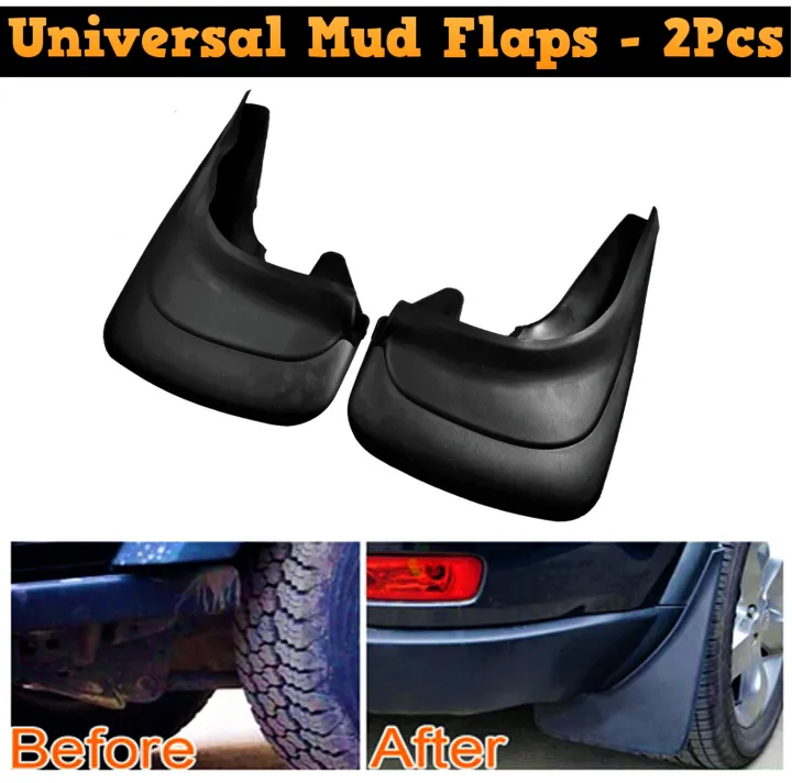 Car Front & Rear Mud Flaps Black Colour - 2Pcs | Daraz.lk