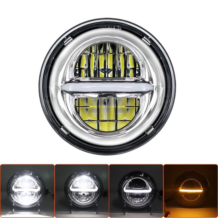 5.75 Inch Headlight 5 3/4 DRL Motorcycle Headlamp for Harley Dyna Iron ...
