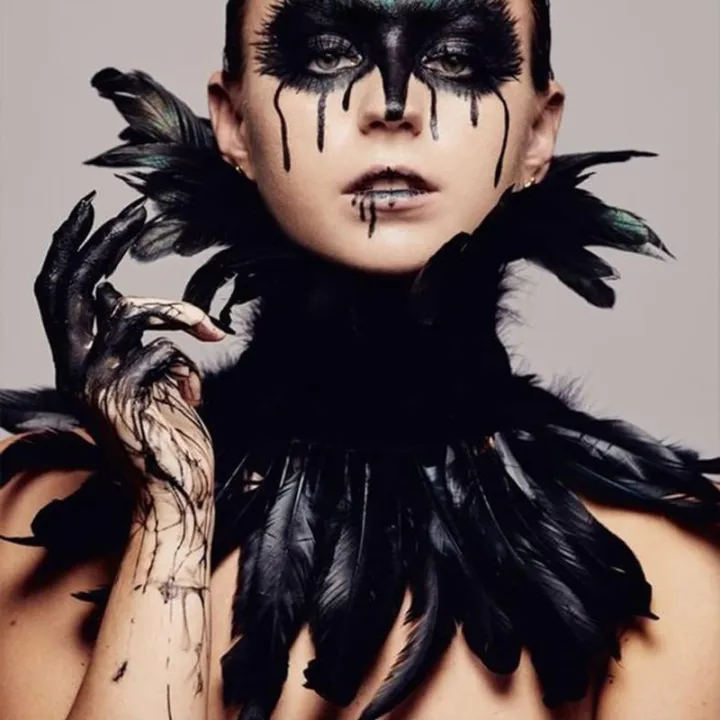Gothic Victorian Natural Feather Choker Neck Wrap Collar For Halloween ...