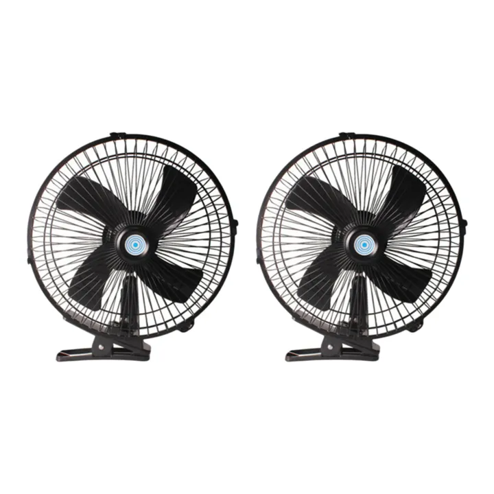 PDTYMWNG 2X 10 Inch 12V Car Electric Fan Adjustable Speed Oscillating ...