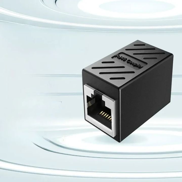 RJ45 Network Female Adapter Black Female To Female Connector Coupler ...