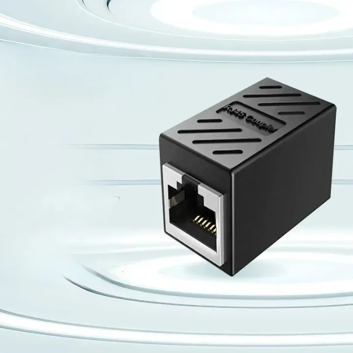 RJ45 Network Female Adapter Black Female To Female Connector Coupler ...