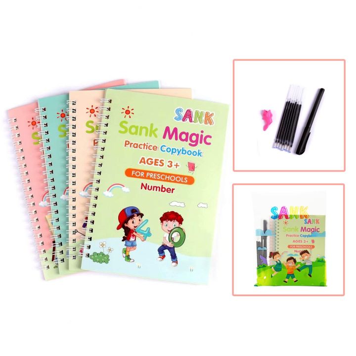 SANK Montessori Reusable Magic Book Calligraphy Copybook Children's ...