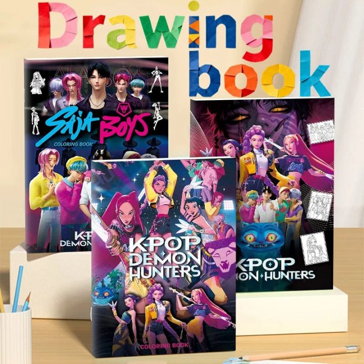 Kpop Demon Hunters Coloring Book Anime Character Rumi Mira Zoey Cute ...