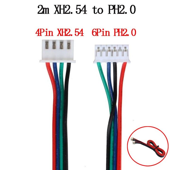 4pcs/Lot 1M/2M DuPont Line Two-Phase 100cm/200cm XH2.54 4pin 6pin ...