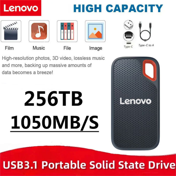 Lenovo SSD 256TB Portable Mobile Hard Disk E60 2TB 8TB USB 3.1 HD ...