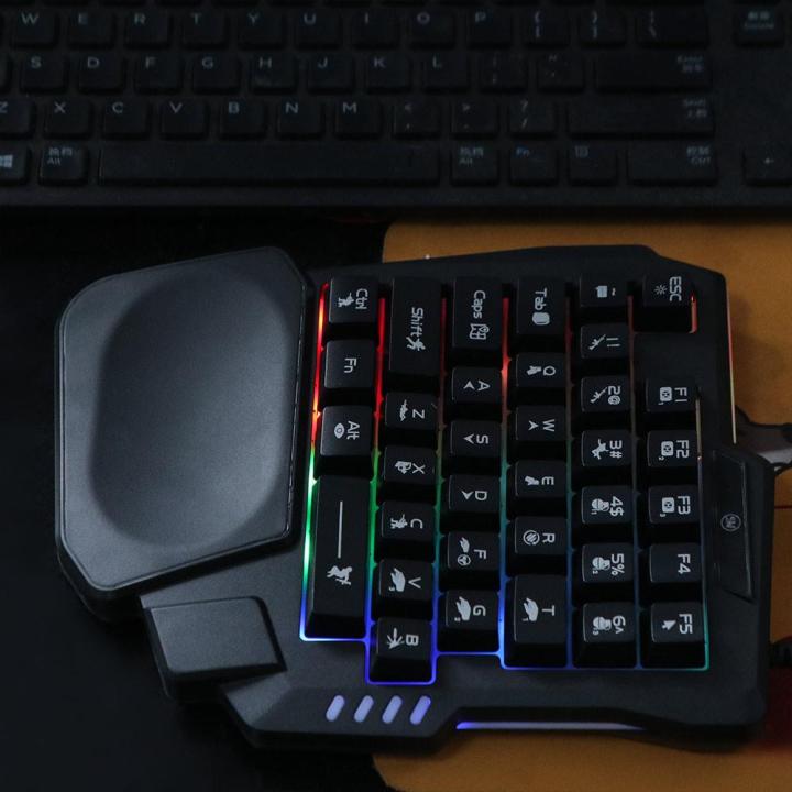Single Handed Numpad USB Single Hand Keyboard Ultra-slim Luminous One ...