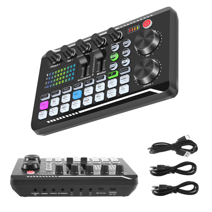 F998 Sound Card Microphone Sound Audio Interface Mixer Sound Card ...