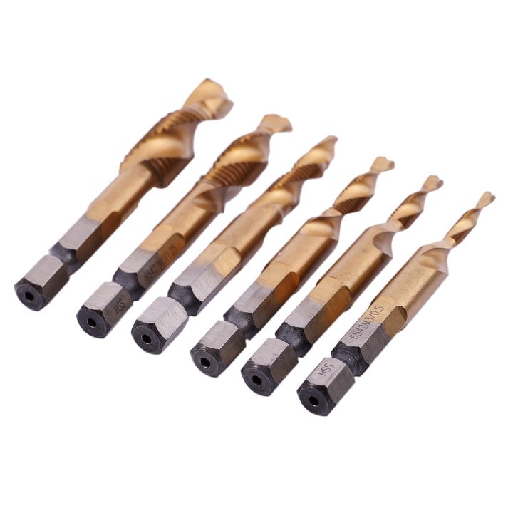 6Pcs Combination Hex Deburr Countersink Tap Drill Bit Set | Daraz.lk