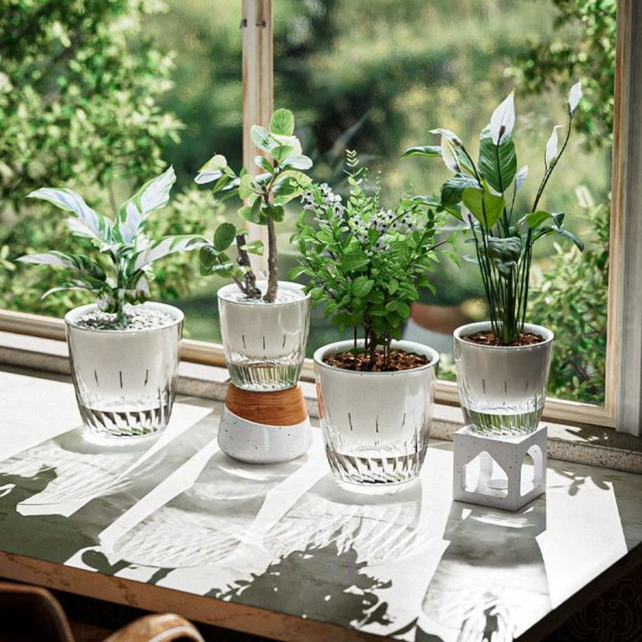 Transparent Self-priming Flowerpot Durable Double-layer Seedling Tray ...