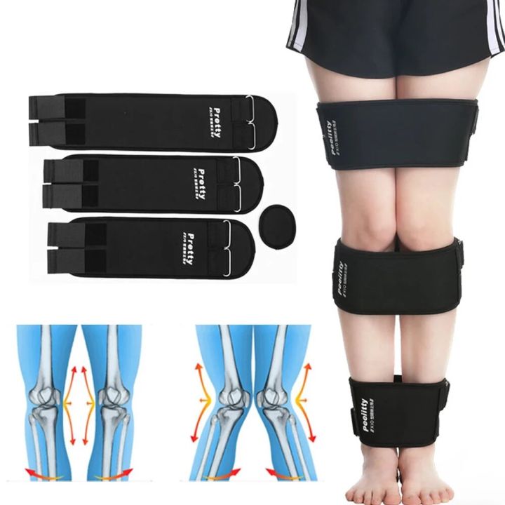 Adjustable 3Pcs Set Effective O/X Type Correction Band Belt Leg Knee ...