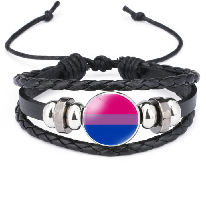 Leather Braided Pride Bracelet Fashion Accessory Glass Beads Handmade ...