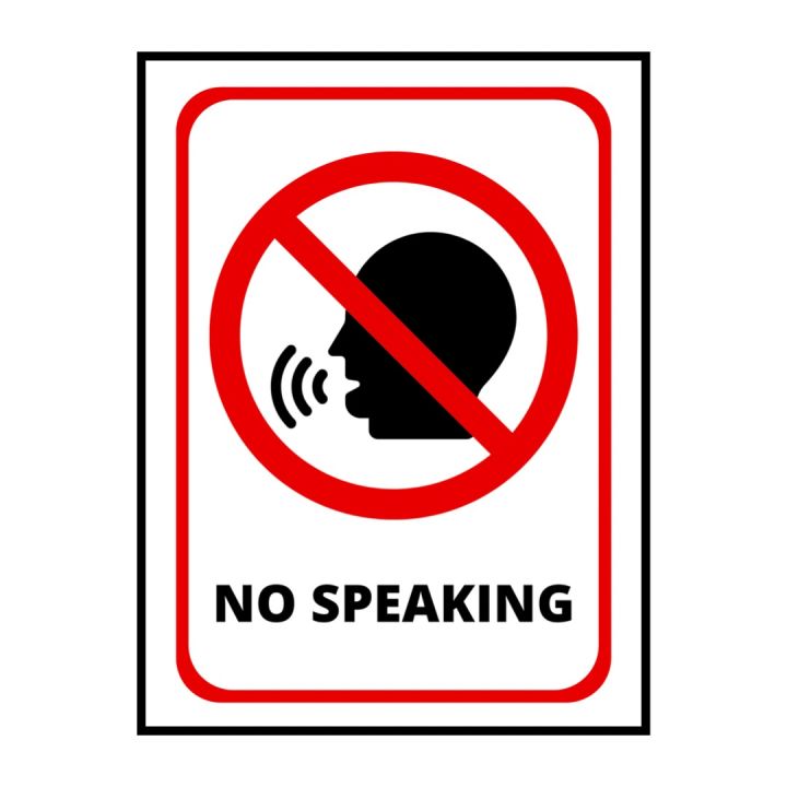 No Speaking Sign Board - 21cm X 30cm - White | Daraz.lk