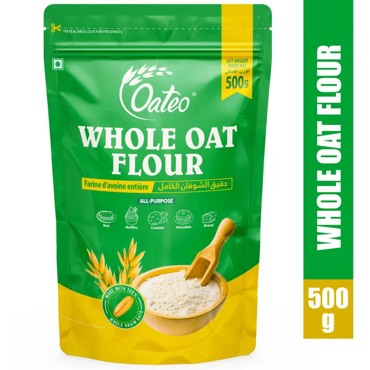 Oateo Oat Flour – 500g – 100% Wholegrain – High Fiber & Protein – Ideal ...
