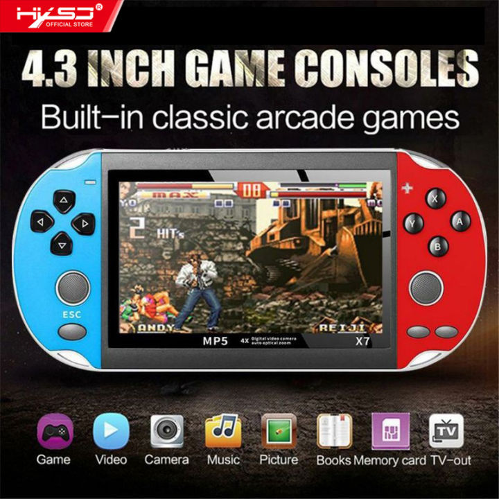 HXSJ Retro Double Rocker Handheld Game Console X7 4.3 Inches Screen Mp4 ...