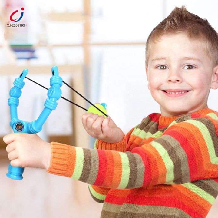 plastic slingshot toys kids indoor outdoor sport catapult cloth balls ...